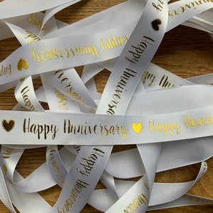 Happy Wedding Anniversary Ribbon - Etsy