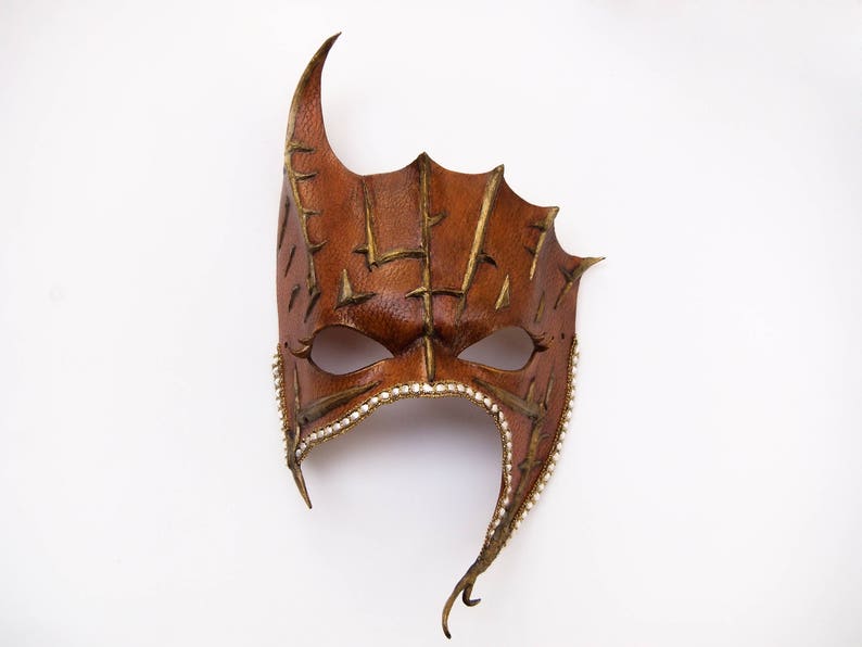 Leather Antique Gold Alien Artifact Mask - Etsy