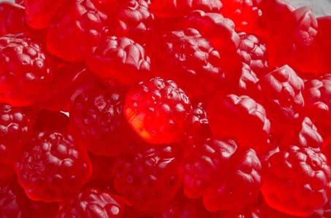 Bayside Candy Gummy Red Raspberries - Berry Red Gummi Raspberries - Etsy