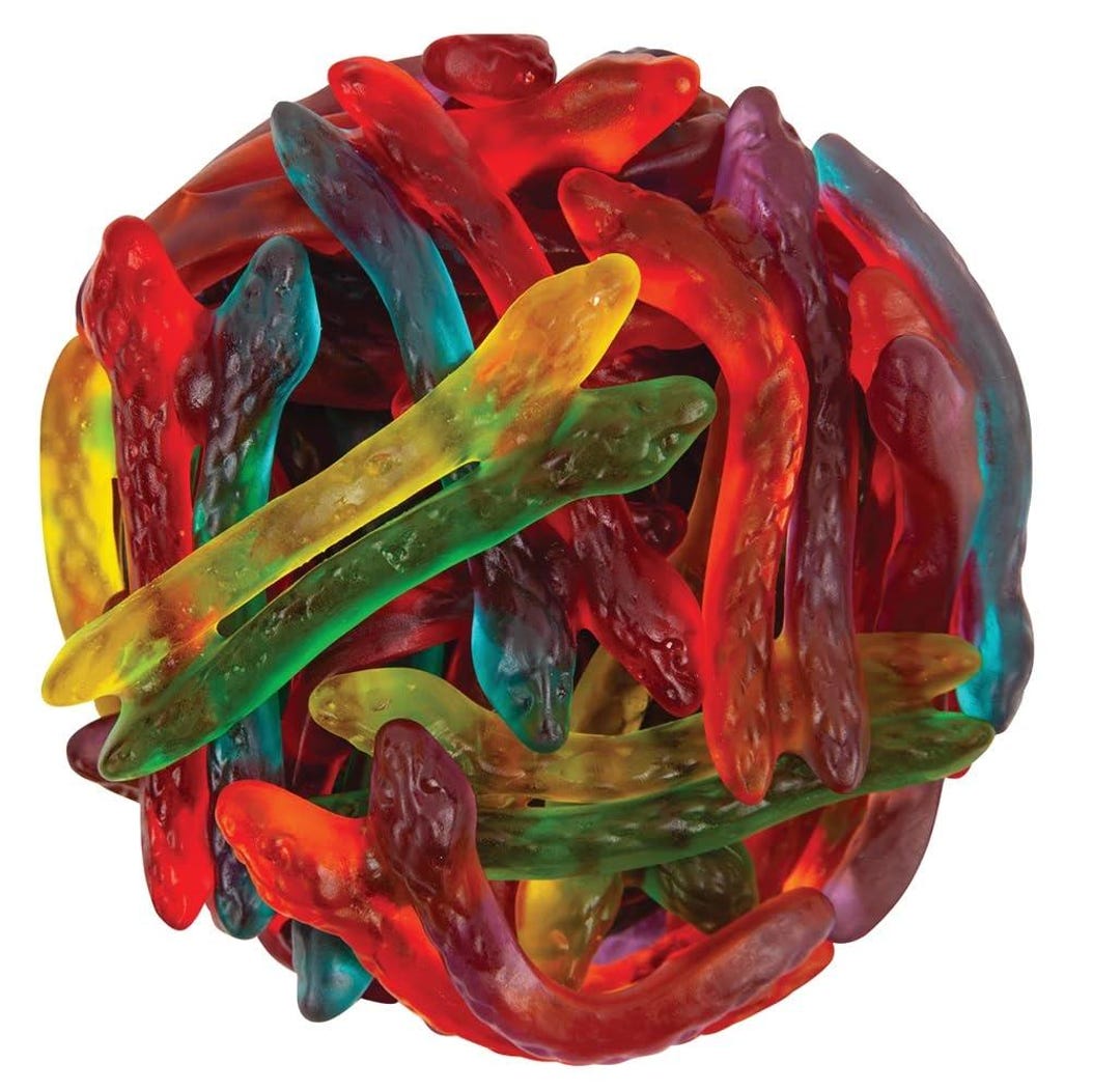 Bayside Candy Twin Snakes Sweet & Sour Gummi Candy - Sour Tangy Gummi ...