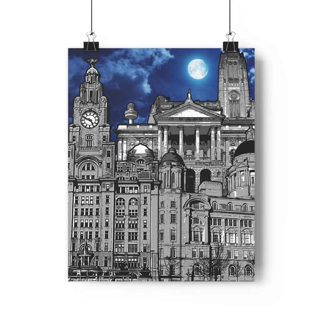 Liverpool Art Print / Liverpool Landmarks Poster / Liverpool Gift ...