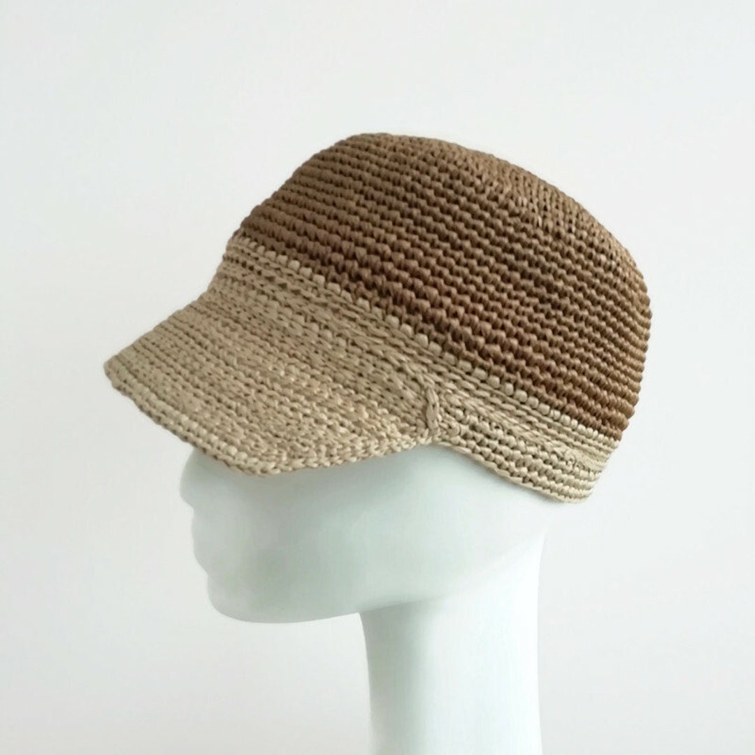 Straw Baseball Cap Summer Newsboy Hat Women /men Knit Visor Sunhat - Etsy
