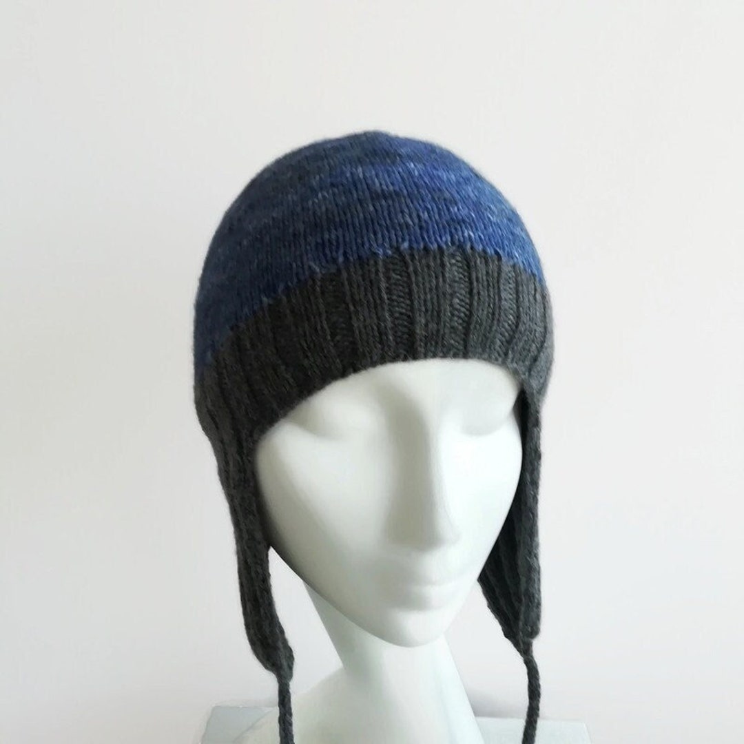 Wool Ear Flap Beanie Hand Knit Hat Women Earflap Beanie Hat With Ear Flaps for Men - Etsy