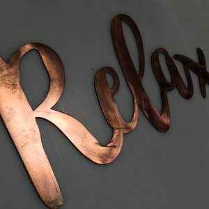 Relax Metal Wall Sign 8 Inch to 12 Inch Long - Etsy