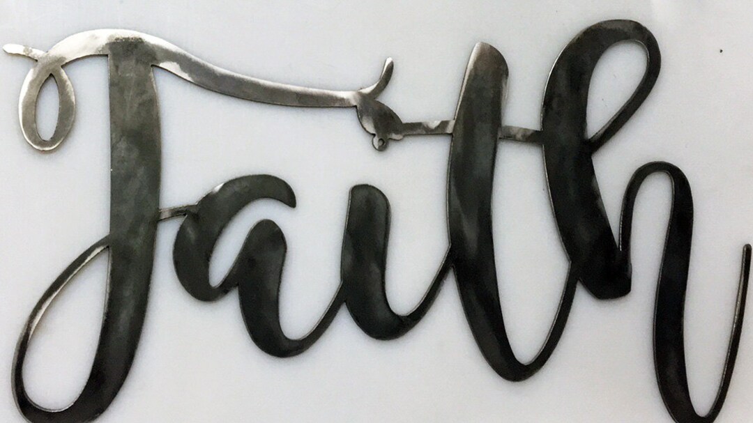 Faith" Metal Wall Sign 8 Inch to 48 Inch Long - Etsy