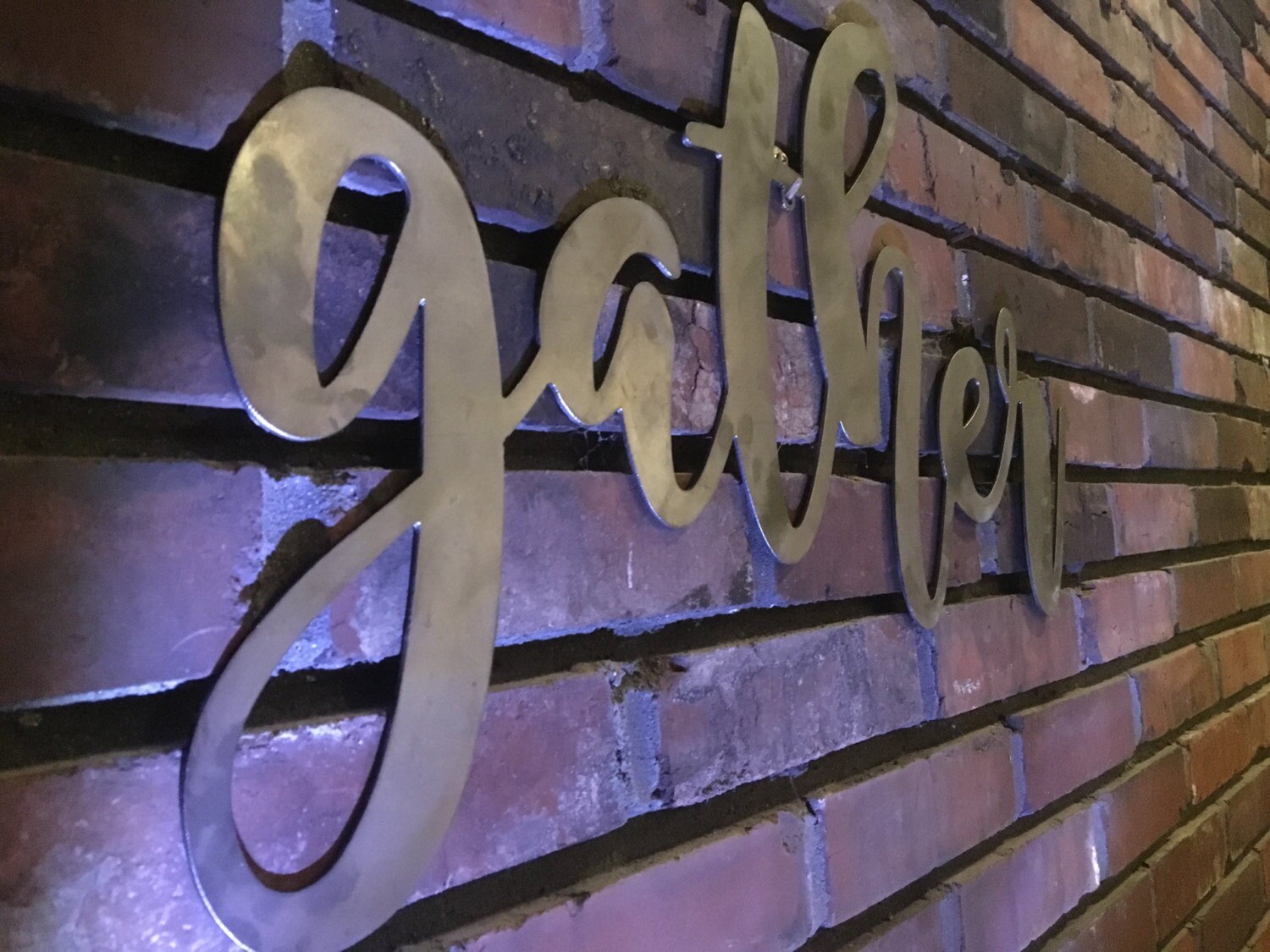 Gather Metal Wall Sign 24-36 Inch Long | Etsy