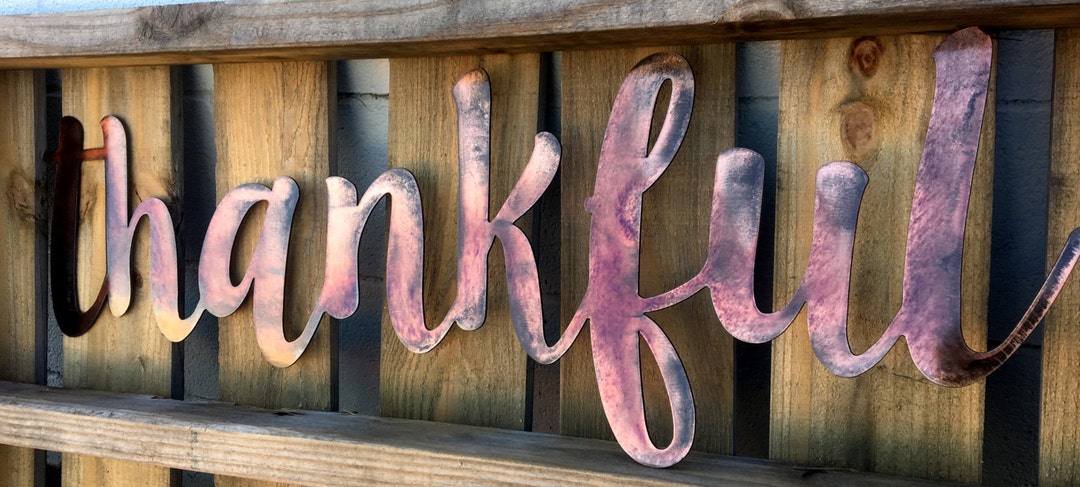 Thankful* Metal Wall Sign 48 Inch Long - Etsy