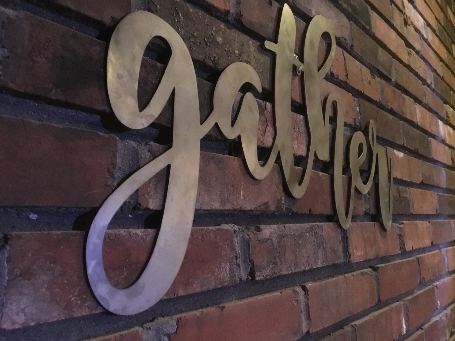 Gather Metal Wall Sign 24-36 Inch Long - Etsy