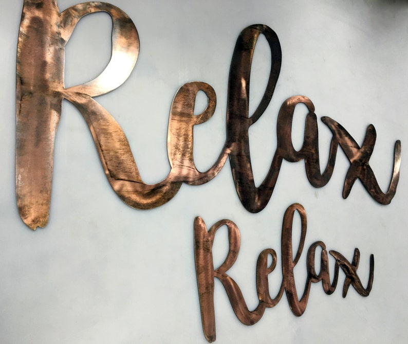 16 20 or 24 Inch relax Metal Wall Sign - Etsy