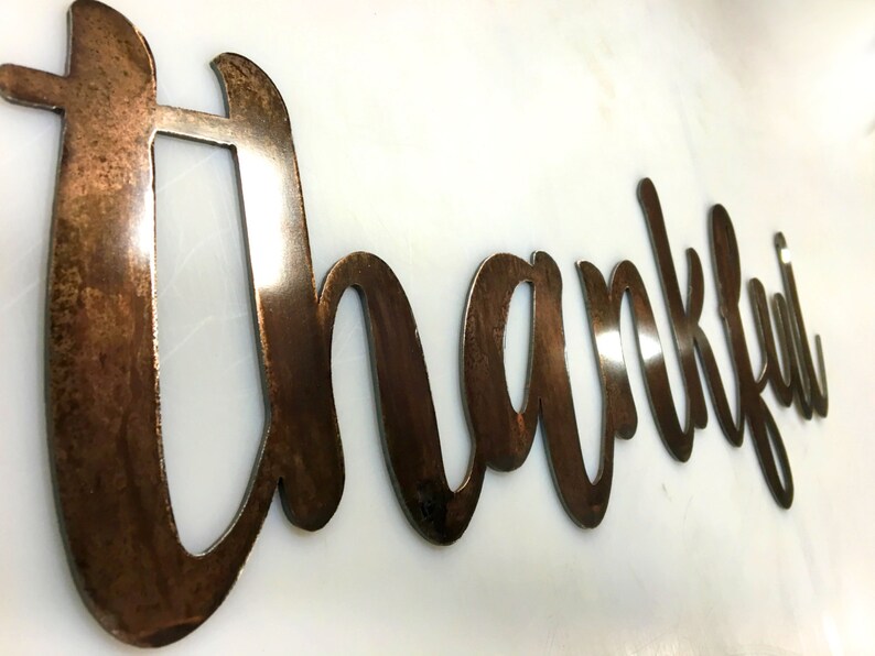 Thankful Metal Wall Sign 36 Inch Long - Etsy
