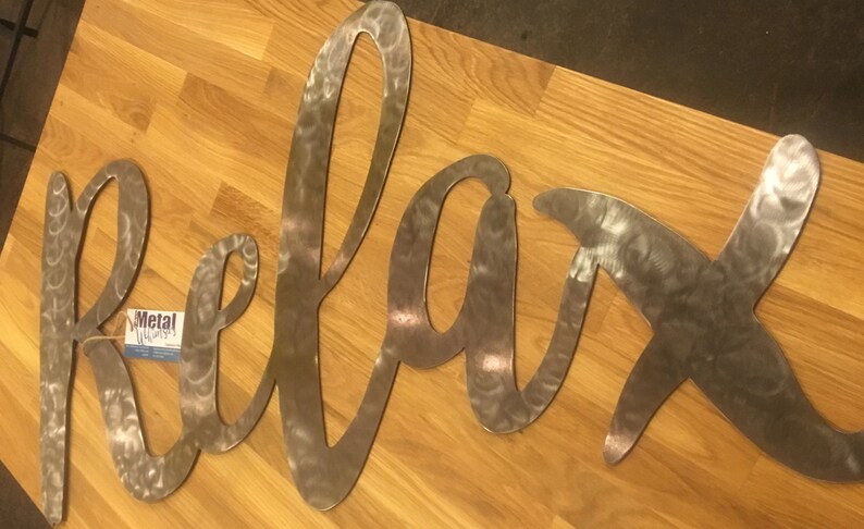 Relax Metal Wall Sign 8 Inch to 12 Inch Long - Etsy