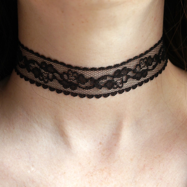 Black Lace Choker - Etsy