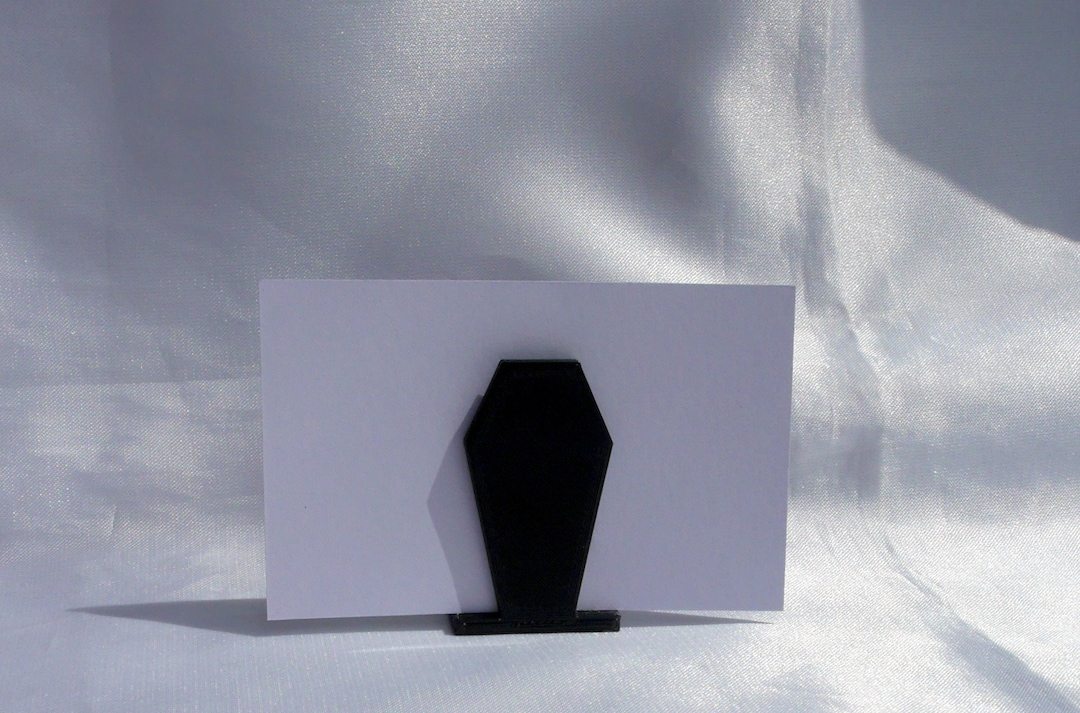Black Coffin Shaped Name Stands, Gothic Wedding Casket Card Holders ...