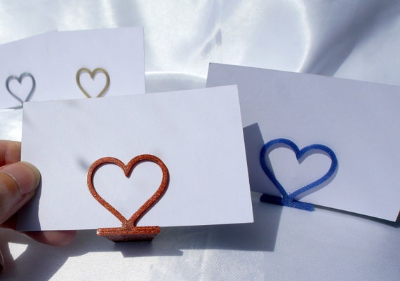 Glitter Heart Shaped Name Card Holder Glitter Seating Name - Etsy UK