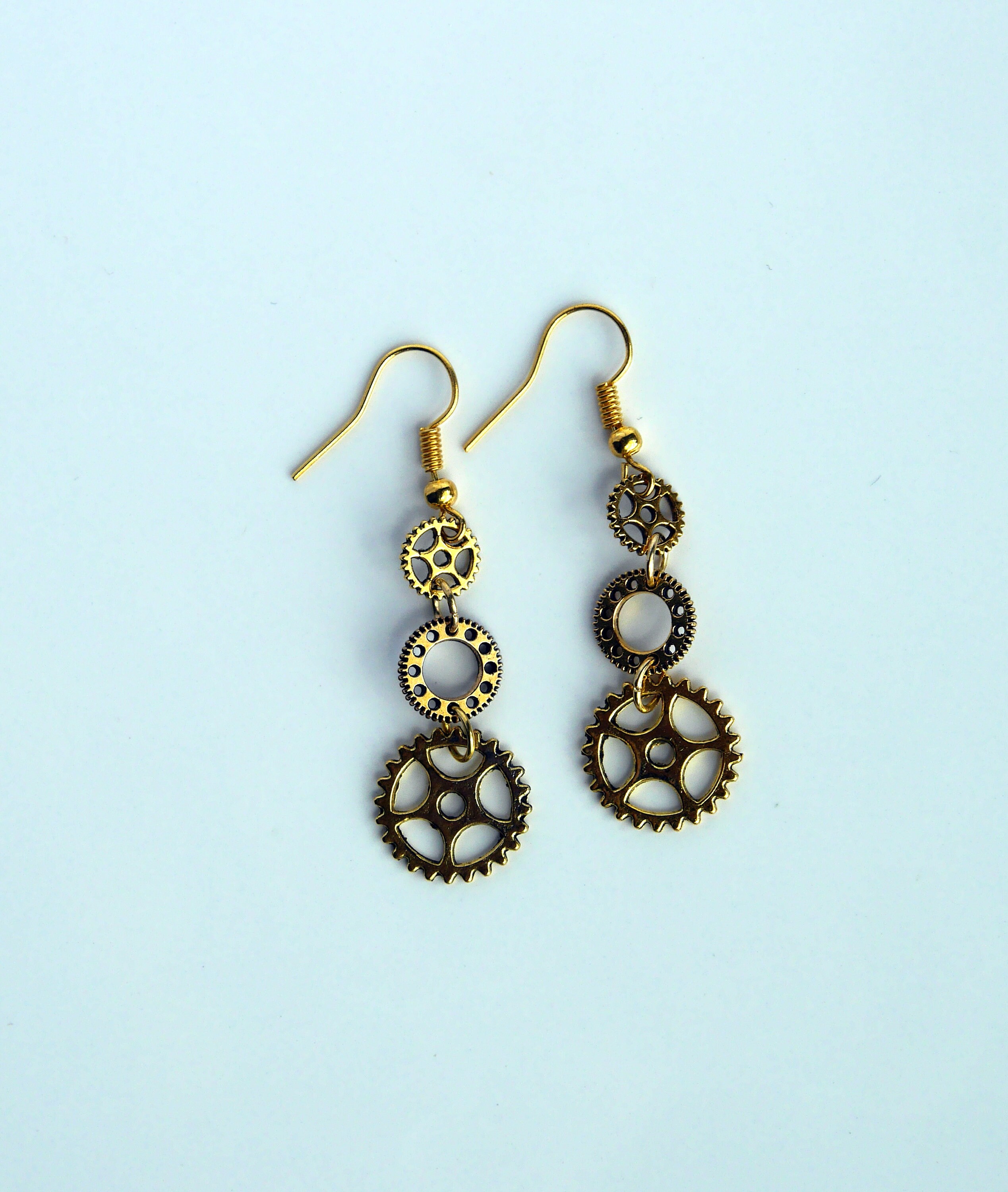 Gold Cog Steampunk Theme Earrings Gold Gear Earrings - Etsy UK