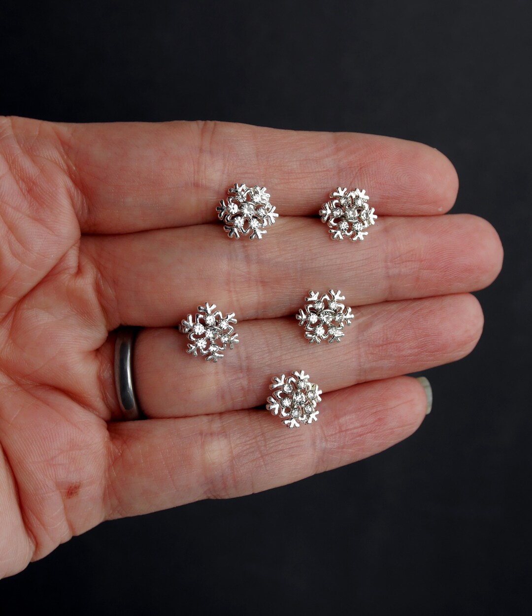Mini Silver Snowflake Hair Grips, Snowflake Shaped Ballet Hair Pins ...