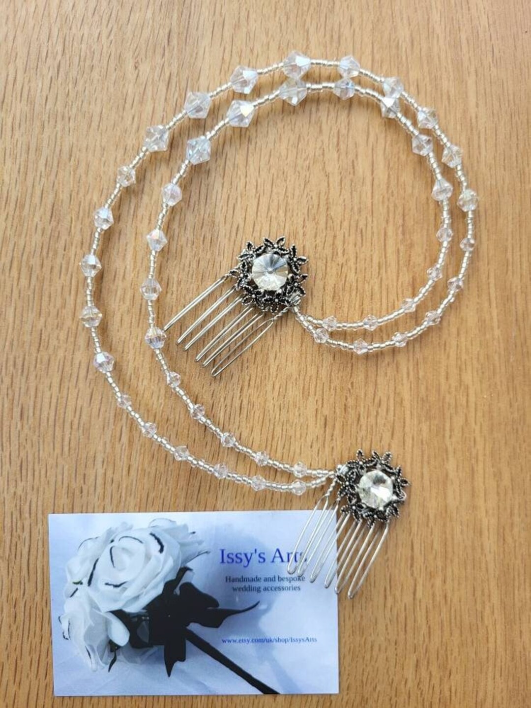 Silver Bridal Rhinestone Hair Chain Accessory, Bridal Diamante Hair ...