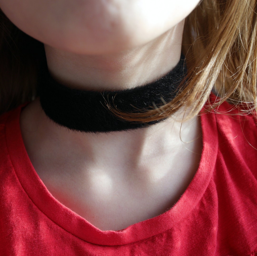 Black Furry Choker Pink Furry Choker Pink and Black Faux Fur - Etsy