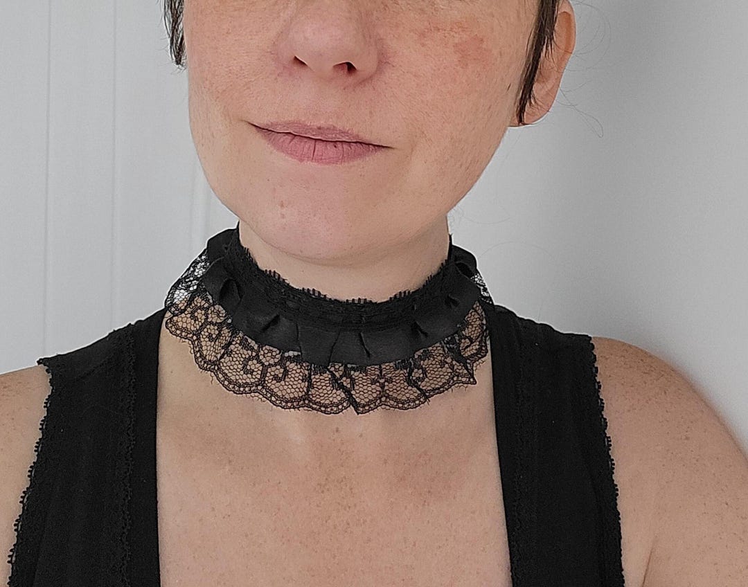 Black Ruffle Lace Choker, Black Frilly Chokers, Black Frilly Doll ...