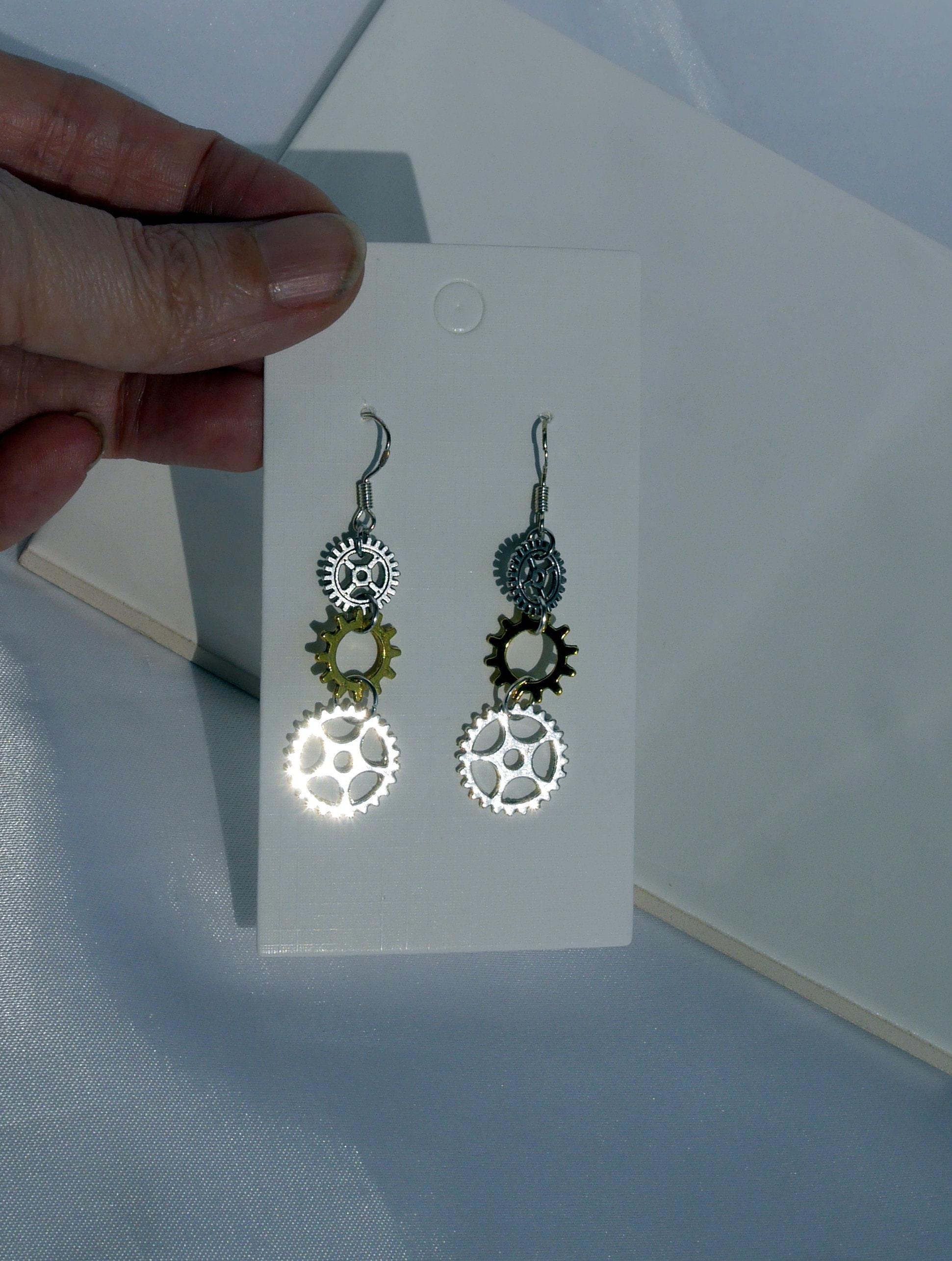 Steampunk Cog Theme Earrings Steampunk Gold Cog Earrings - Etsy UK
