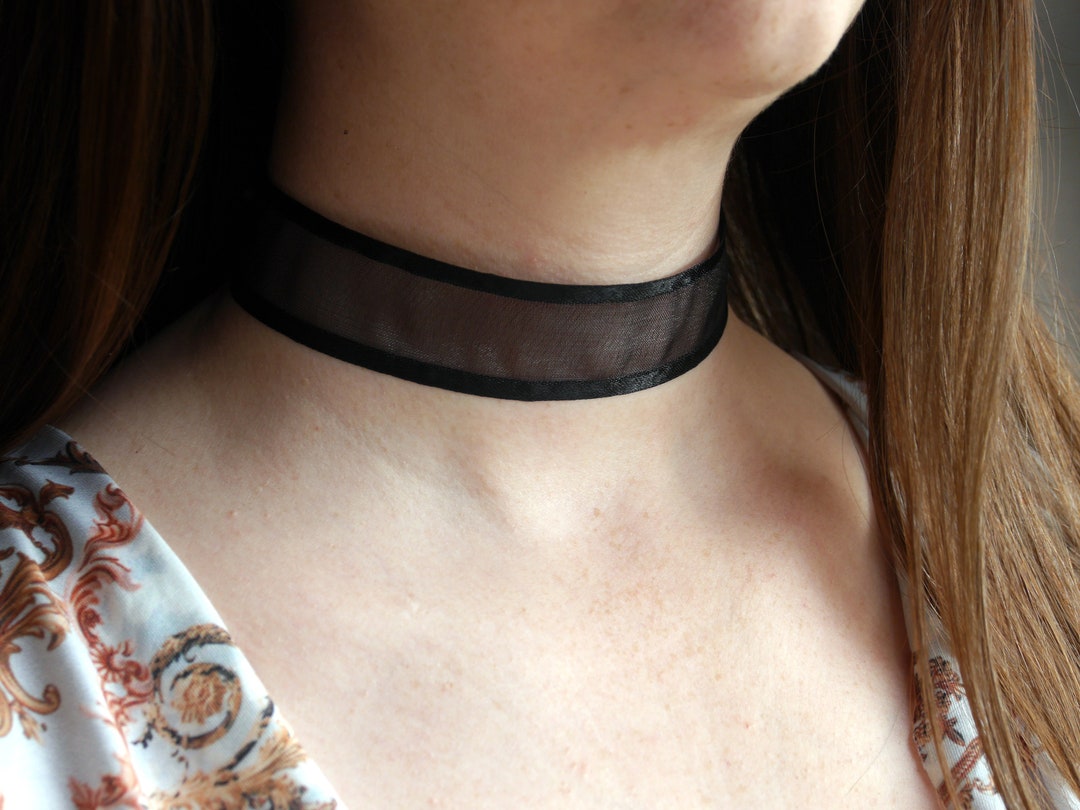 Black Lace Choker Necklace, Boho Bohemian Black Chokers, Trendy Black ...