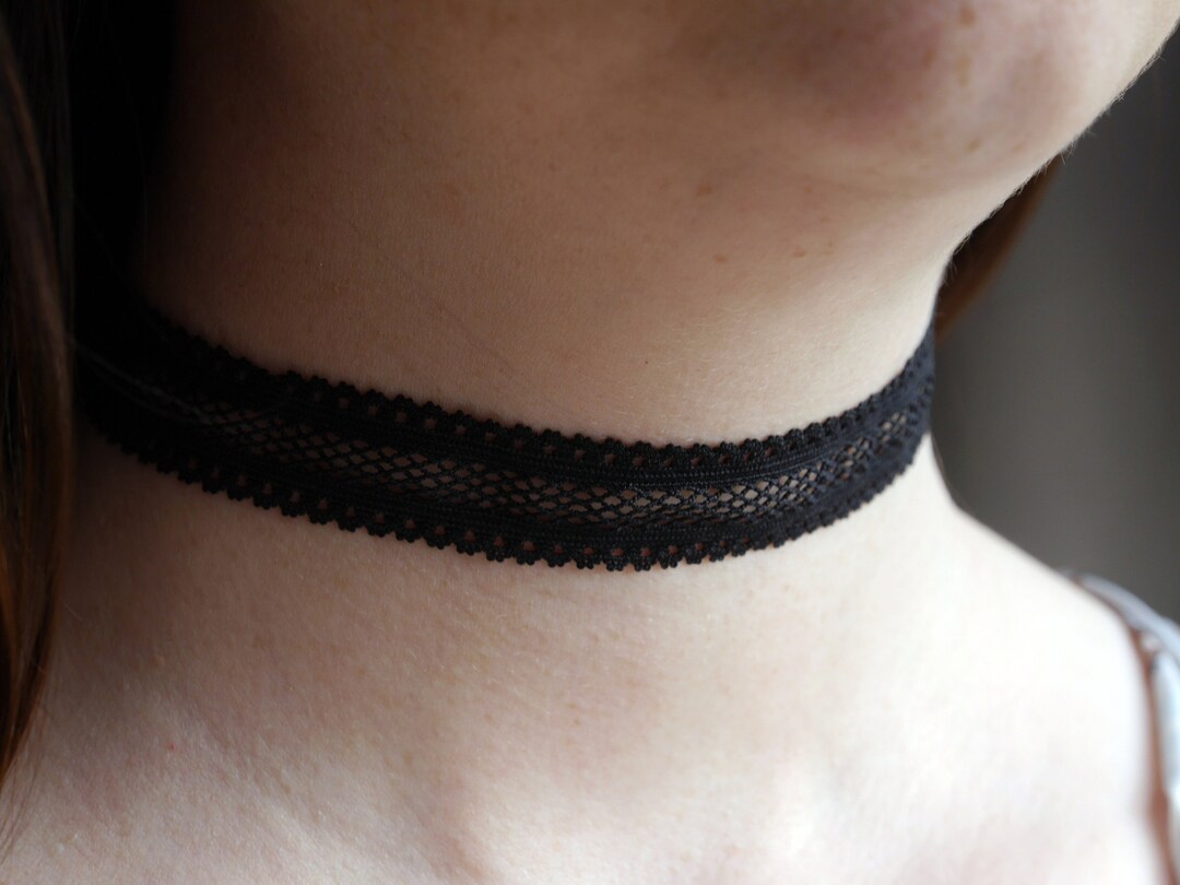 Black Mesh Choker, Black Tattoo Choker, Black Mesh Necklace, Black ...