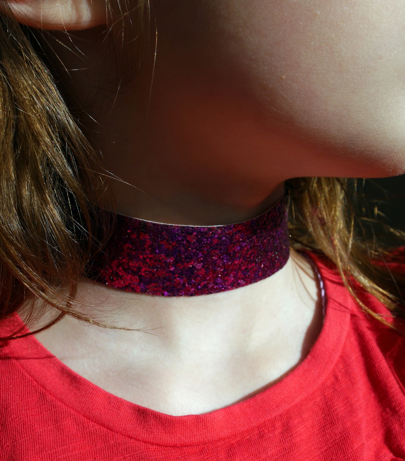 Thick Glitter Chokers Thick Black Glitter choker Thick Red | Etsy