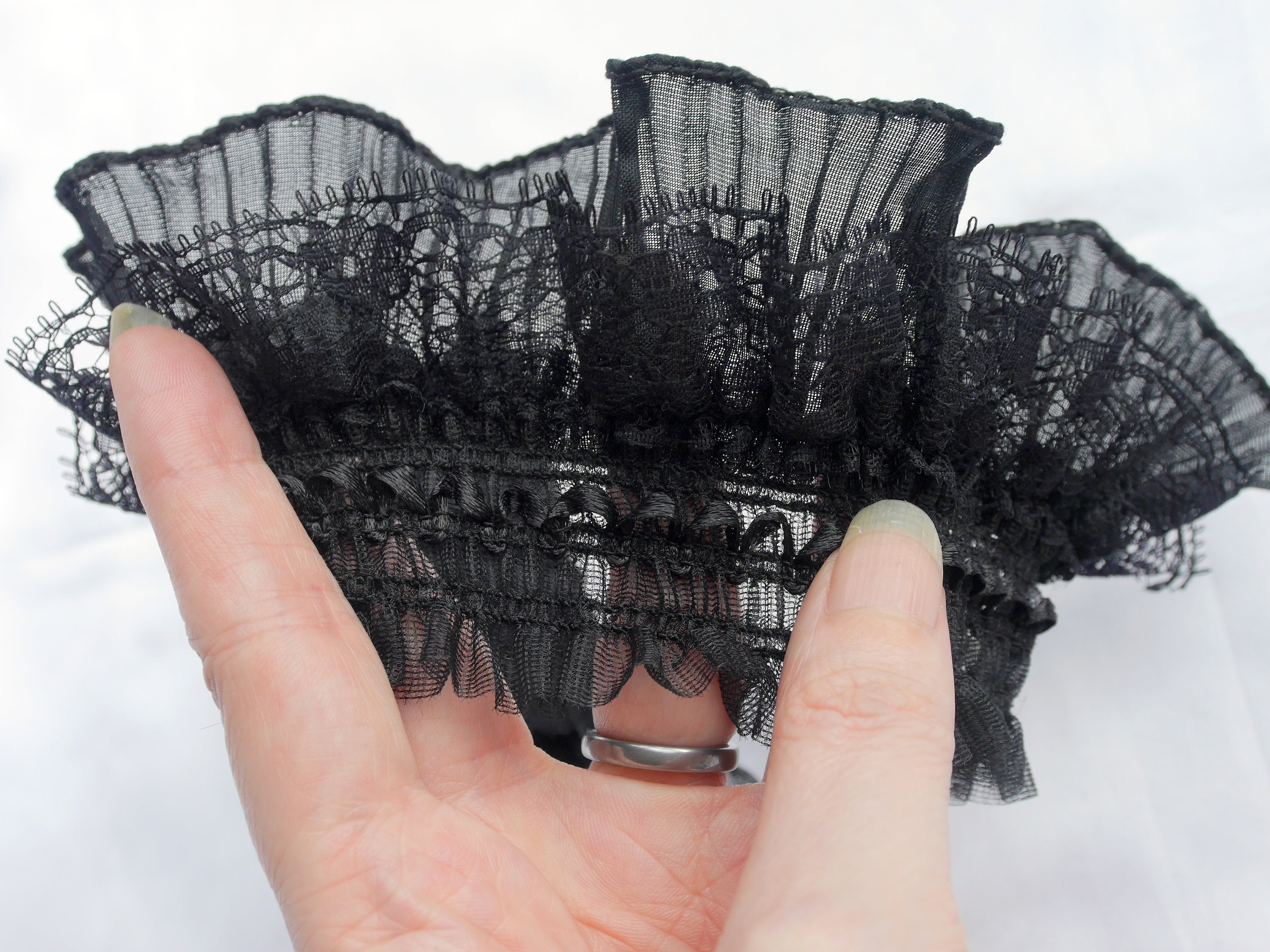 Black Ruffle Lace Choker, Black Frilly Choker, Black Frilly Doll ...
