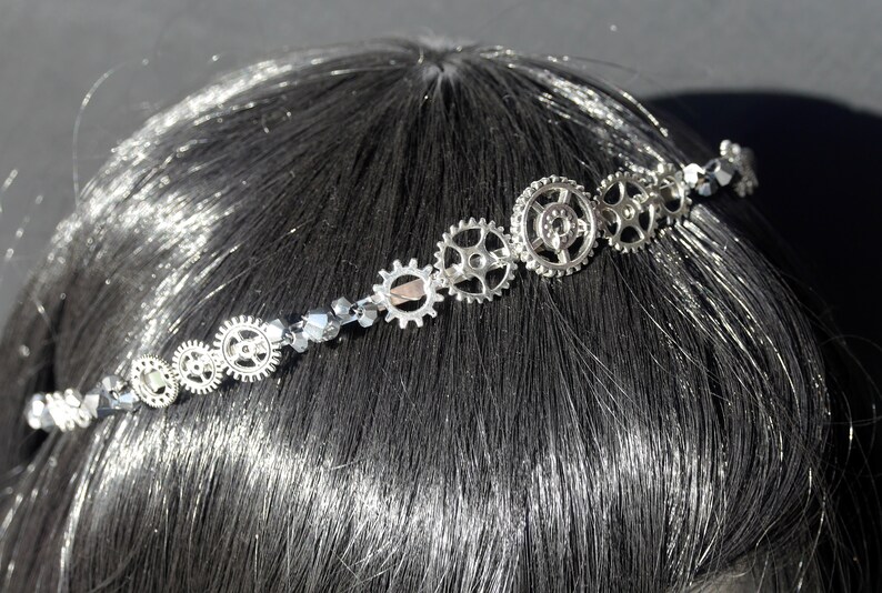 Silver Steampunk Cog and Gear Bridal Tiara Steampunk Bride | Etsy