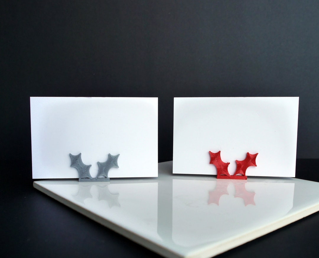 Christmas Party Name Card Holders, Holly Shaped Name Place Holders ...