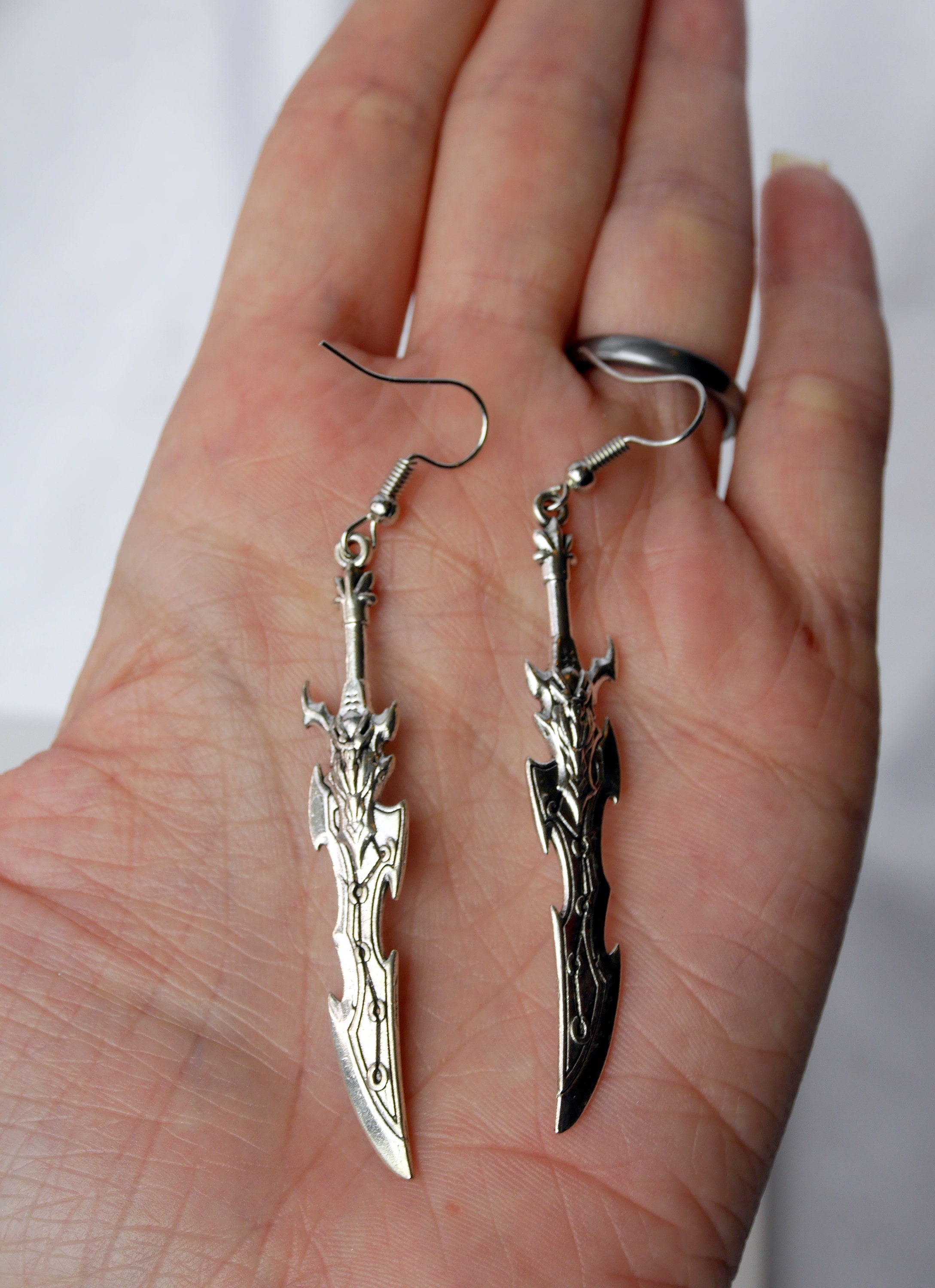 Fantasy Sword Earrings Antique Sword Earrings Weapon dangle | Etsy