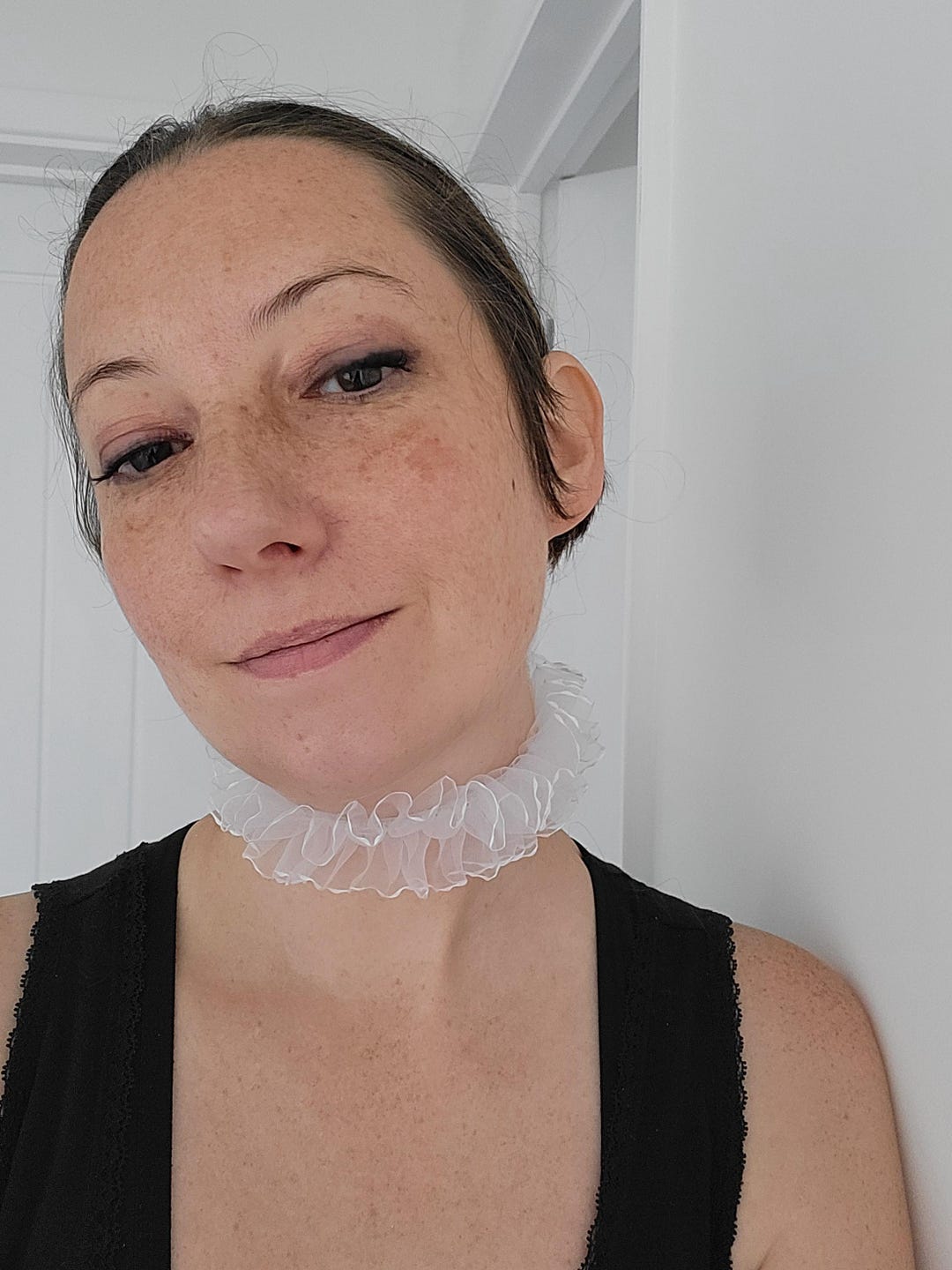 Boho White Ruffle Lace Chokers, Simple White Elasticated Chokers, Long ...