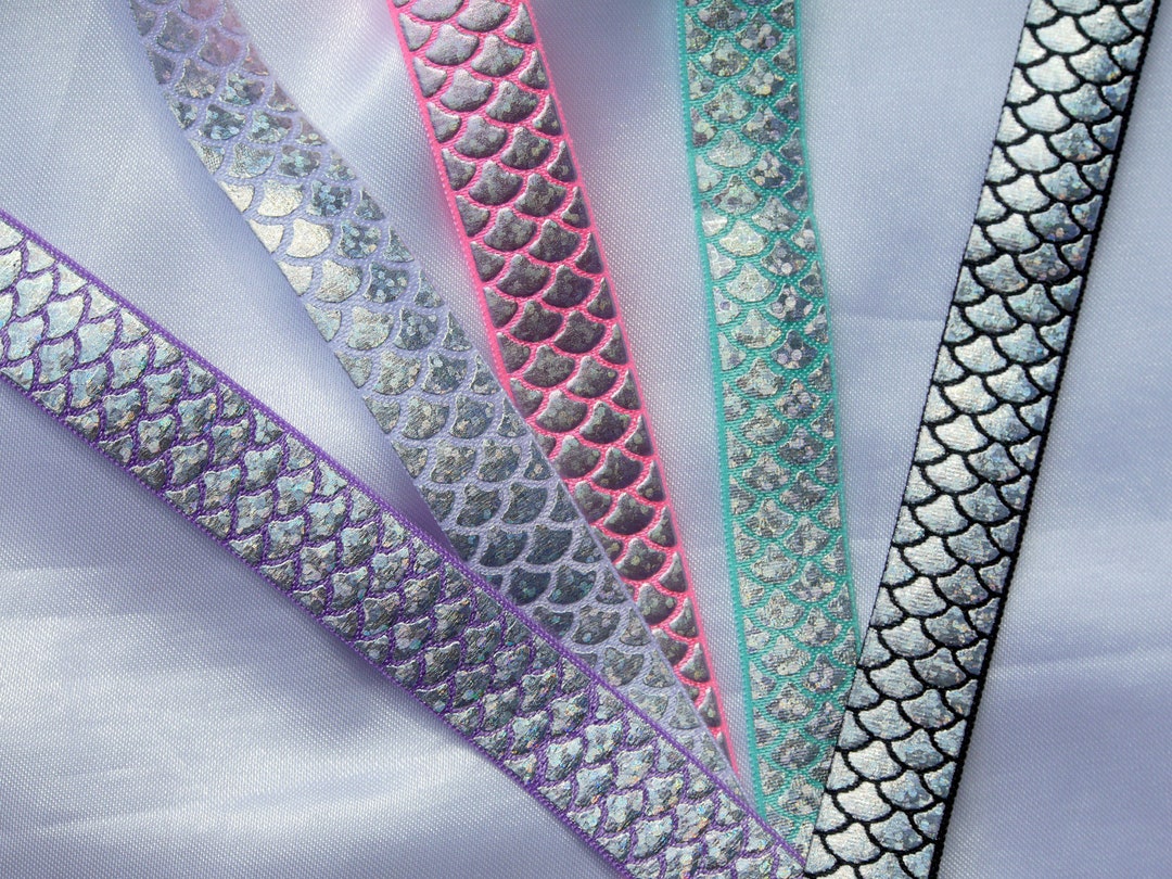 Girls Pink Mermaid Choker, Scale Print Choker, Blue Fish Scale Choker ...