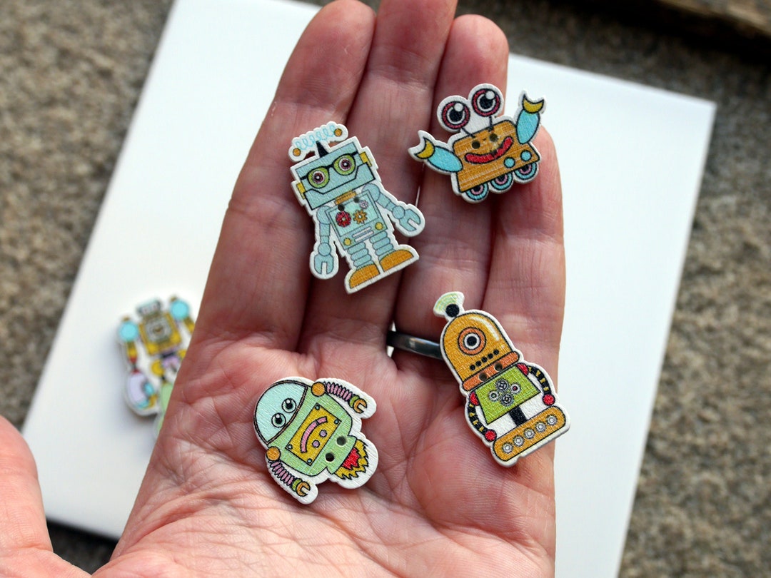 Colourful Robot Fridge Magnets, Robot Home Decorations, Robot Magnetic ...