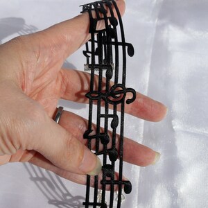 Black Music Note Choker, Music Symbol Choker, Black Music Themed ...