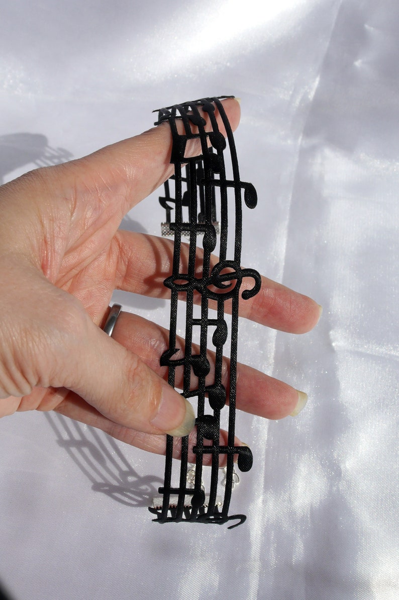Black Music Note Choker, Music Symbol Choker, Black Music Themed ...