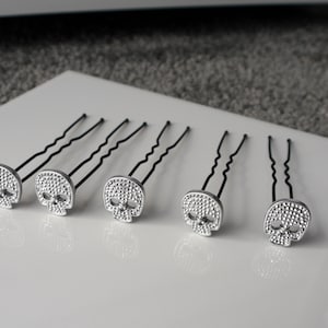 Black Skull Face Hair Pin Sets, Skull Ballet Hair Pins, Skull Hair ...