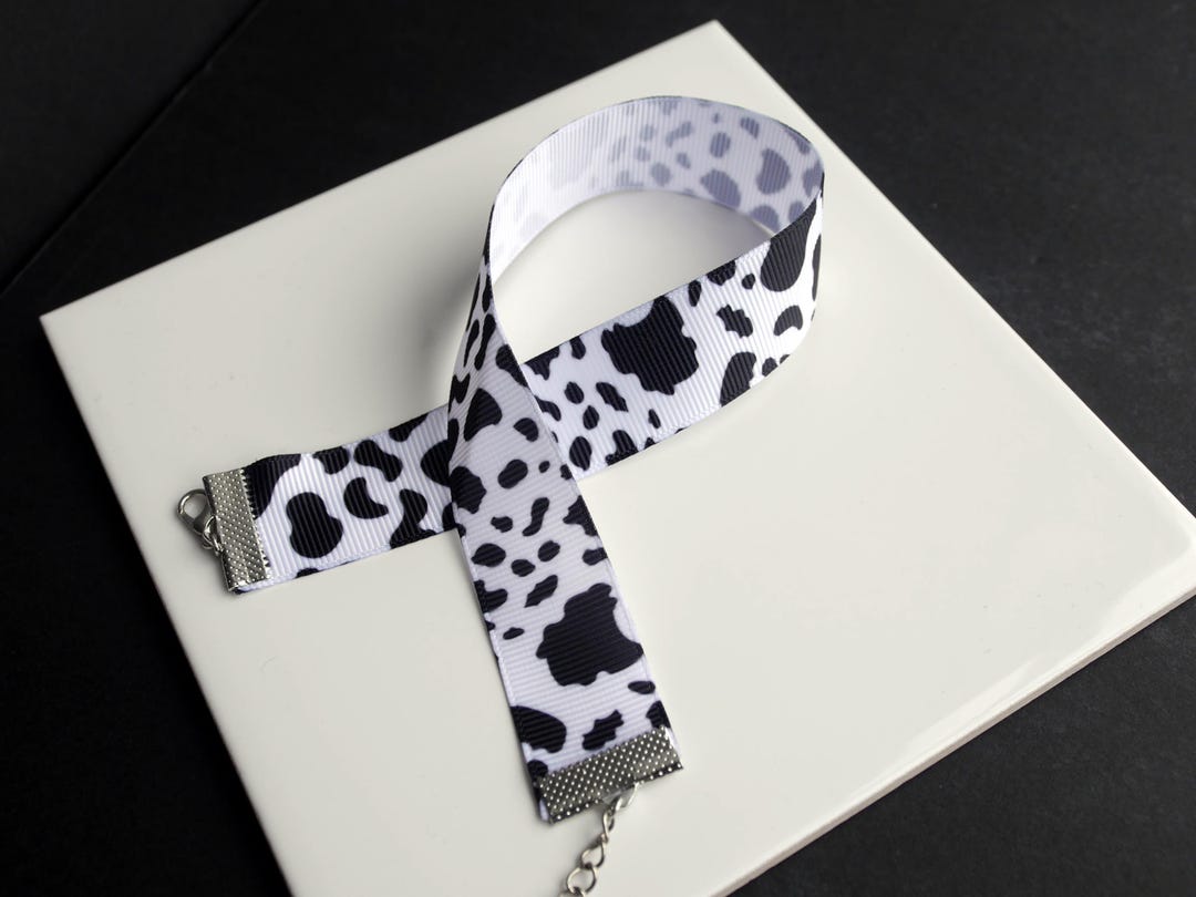 Cow Animal Print Choker, Black and White Cattle Animal Print Choker ...