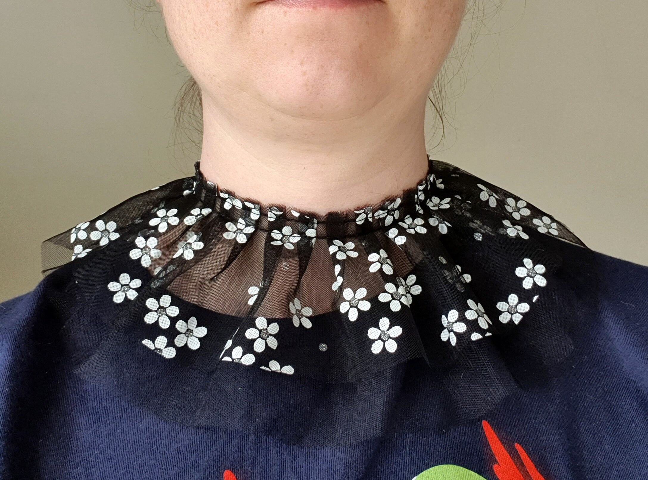 Black Ruffle Lace Choker Black Frilly choker Flower Choker - Etsy 日本