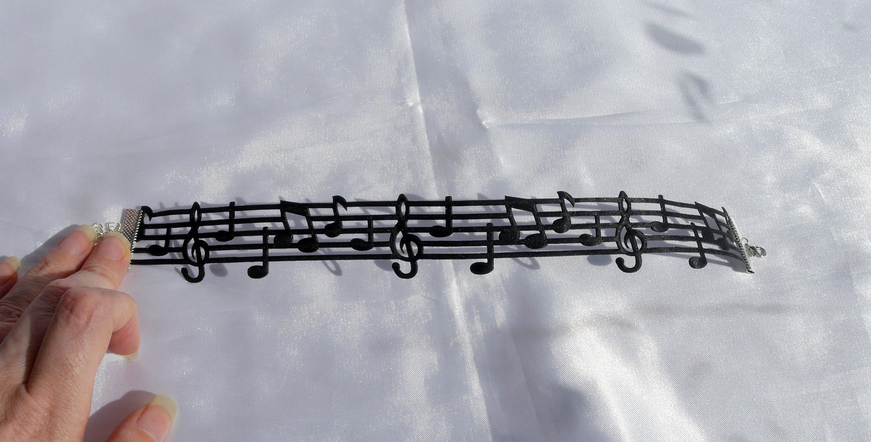 Black Music Note Choker Music Symbol Choker Black Music - Etsy UK