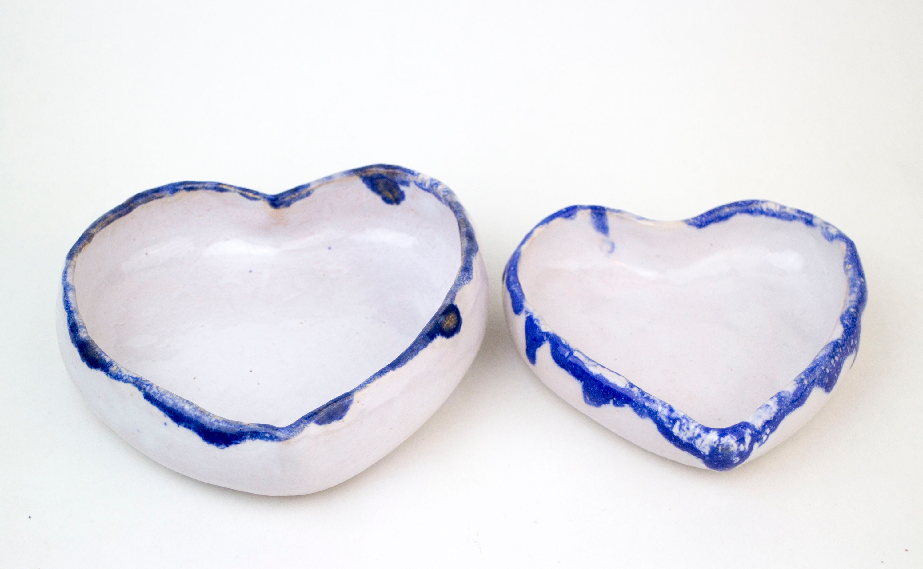 Ceramic heart bowls Set-2 Handmade candy dish salad bowl | Etsy