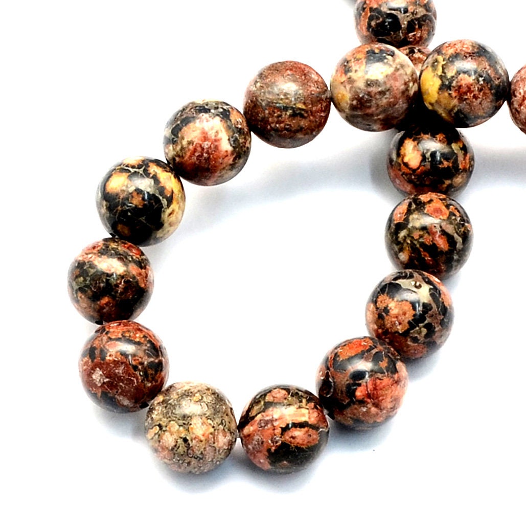 1 Strand Natural Leopard Skin Jasper Round Gemstone Beads 6mm P00419 - Etsy