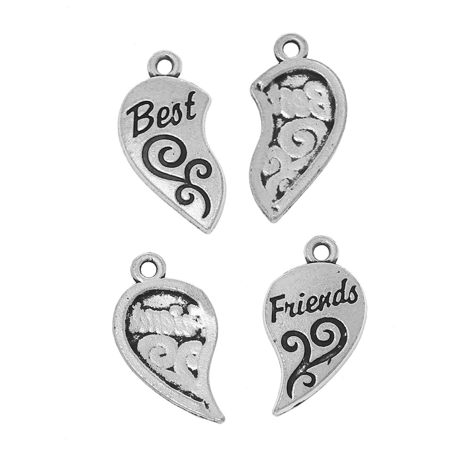 10 Pairs Of 'Best' and 'Friends' Half Hearts | Etsy