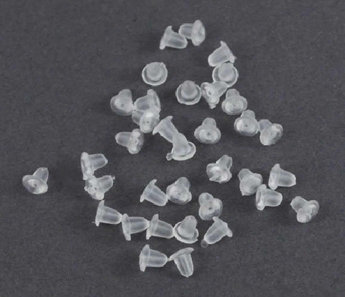 100 Plastic Earring Backs Stoppers Ear Nuts 4.5mm X 4mm | Etsy