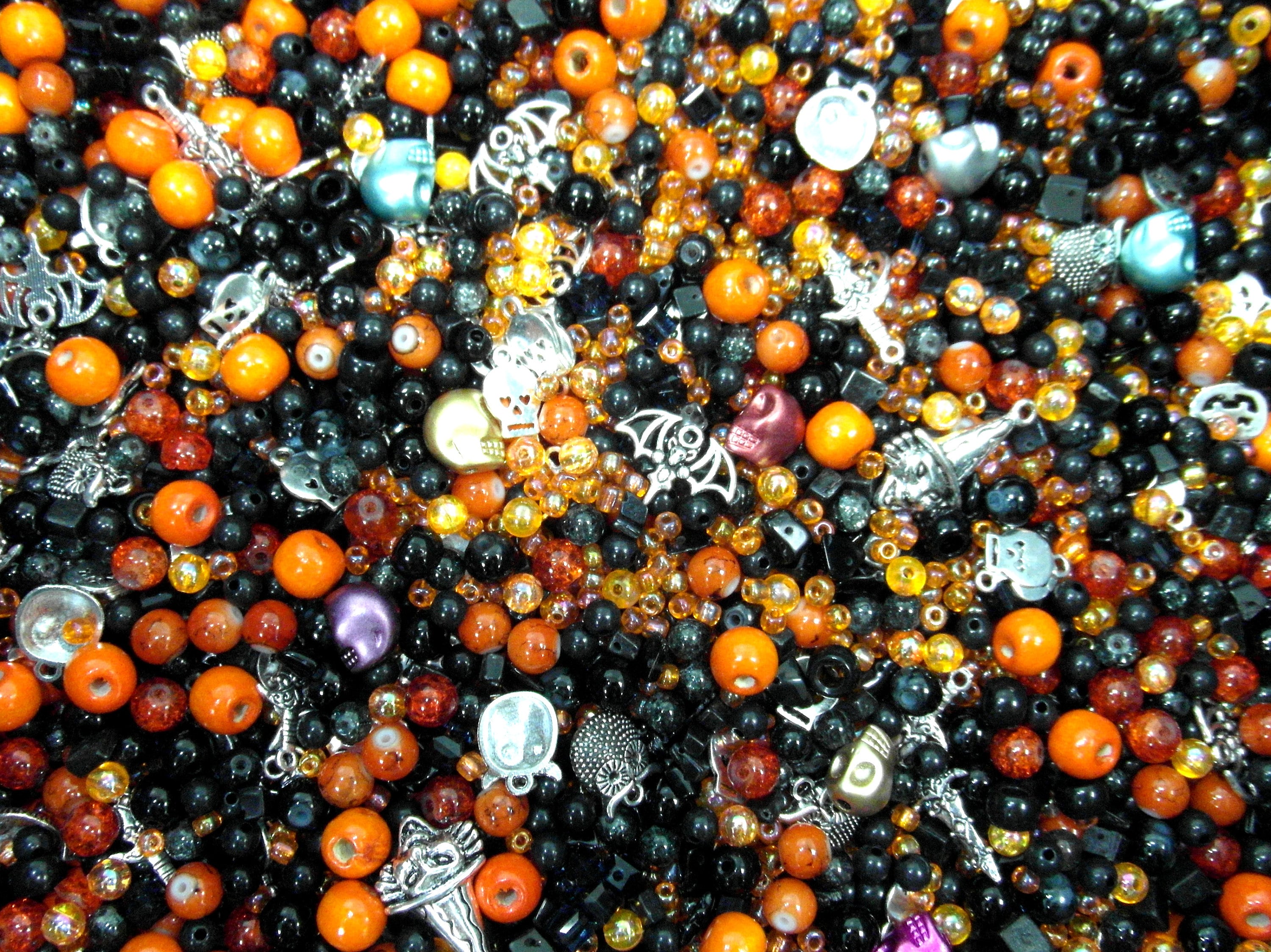 50g Halloween Mix Random Beads Charms Orange & Black - Etsy UK