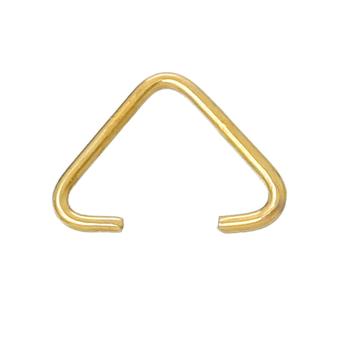 100 Triangle Jump Rings 10mm X 9mm Gold Plated Findings Pinch Bails ...