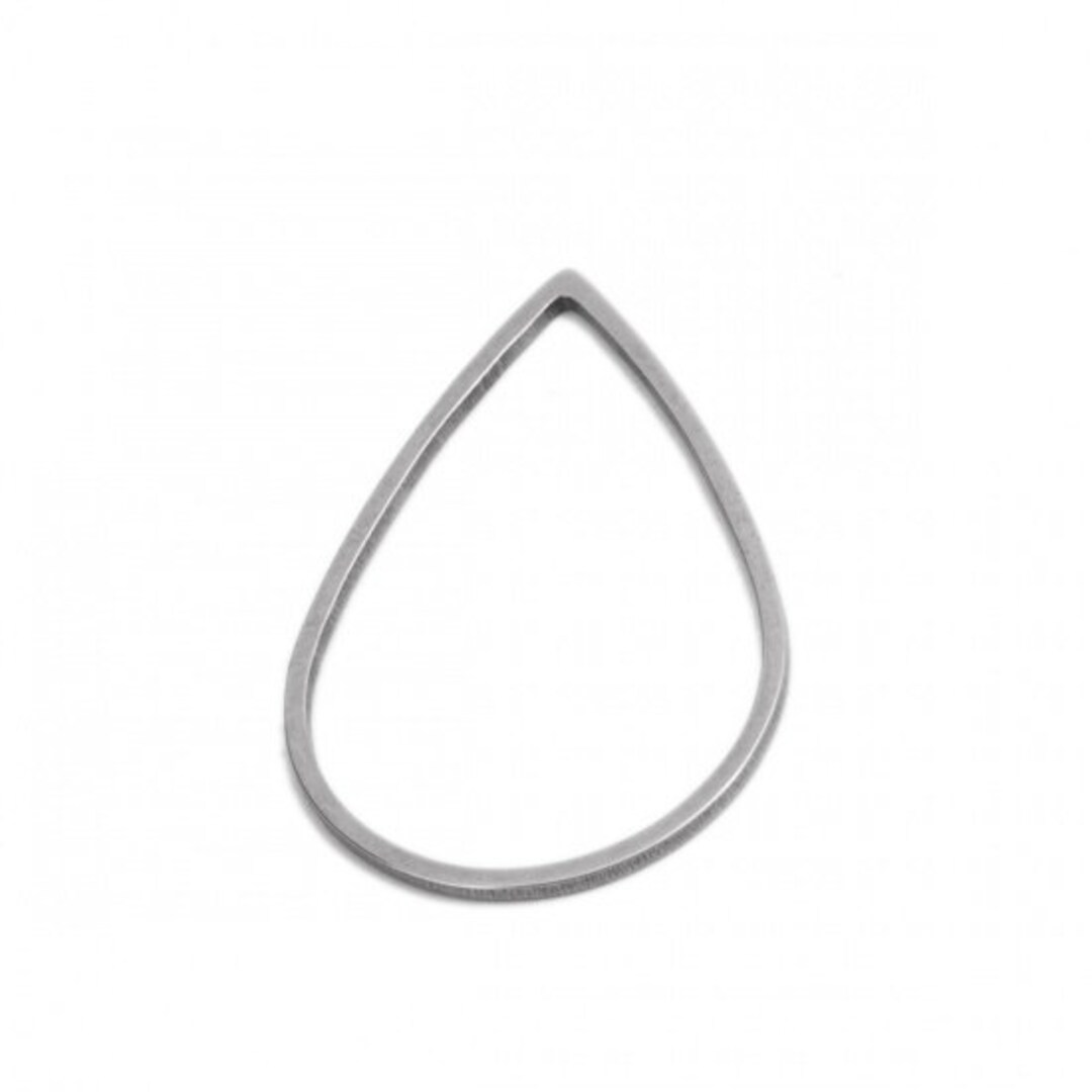 10 Teardrop Bead Frames Stainless Steel Silver Tone 26mm X 17mm J200922 ...