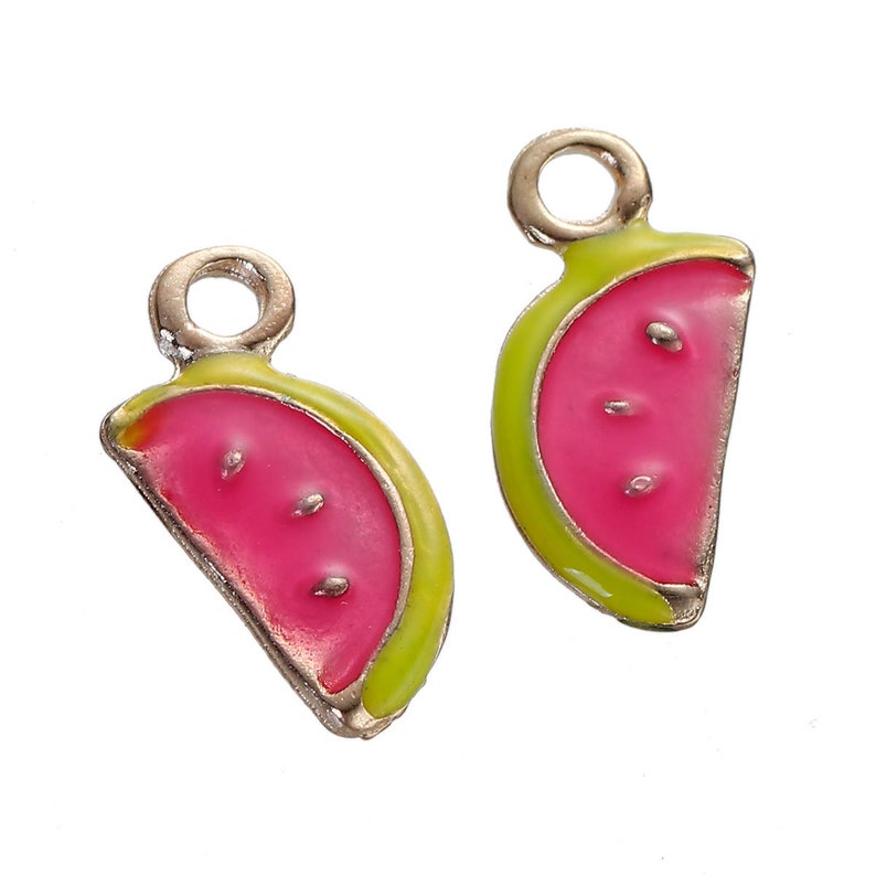 5 Watermelon Charms Tropical Fruit Charms 17mm X 8mm - Etsy