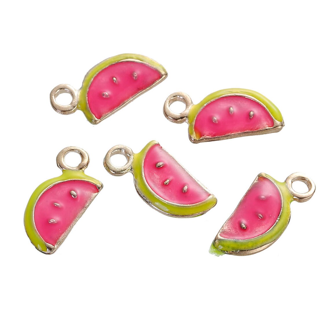 5 Watermelon Charms Tropical Fruit Charms 17mm X 8mm - Etsy