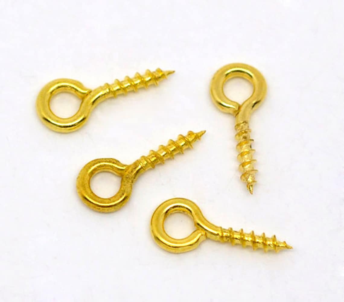 100 Screw Eye Bails 10mm X 4mm Gold Plated - Etsy